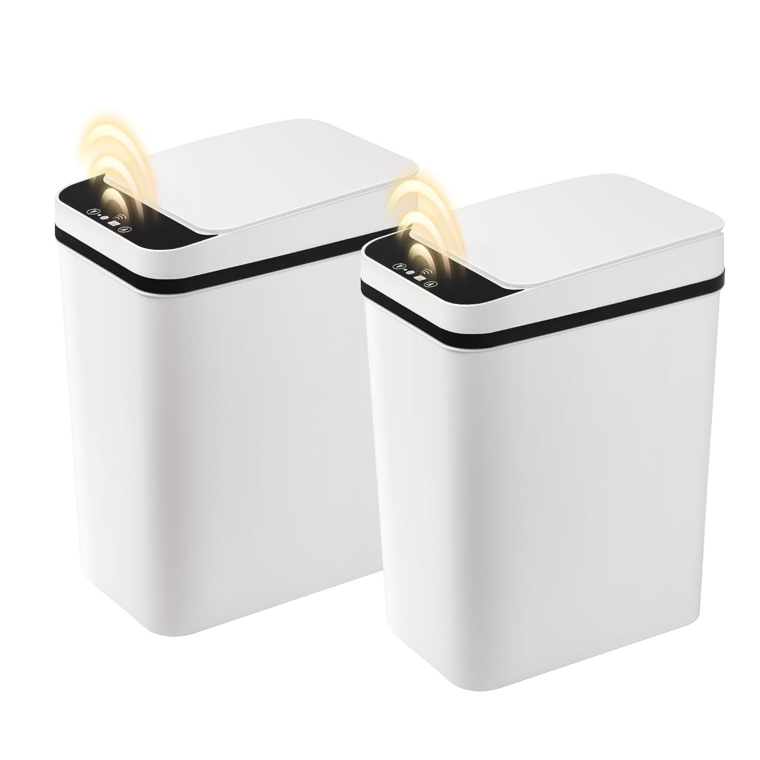 2 Pack Automatic Bathroom Trash Can 2.6 Gallon Smart Touchless Motion ...