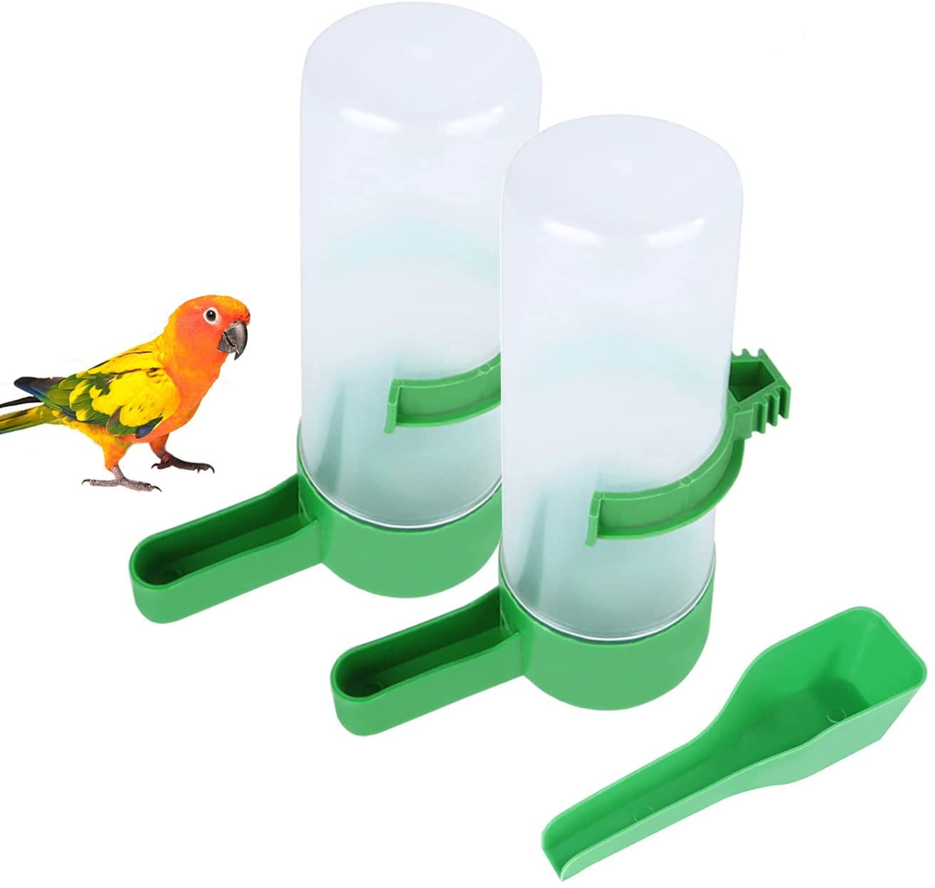 2 Pack Automatic Bird Feeder Dispenser Bird Water Bottle Drinker ...