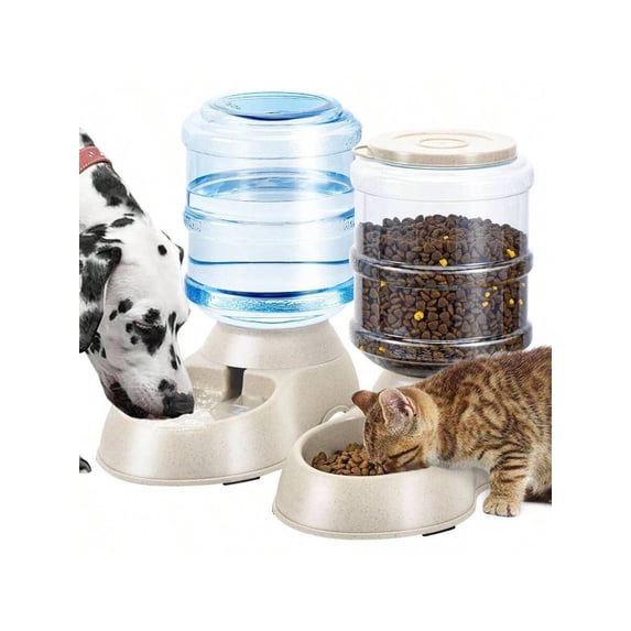 2 Pack Automatic Cat Feeder And Water Dispenser In Set Pet Food Bowl ...