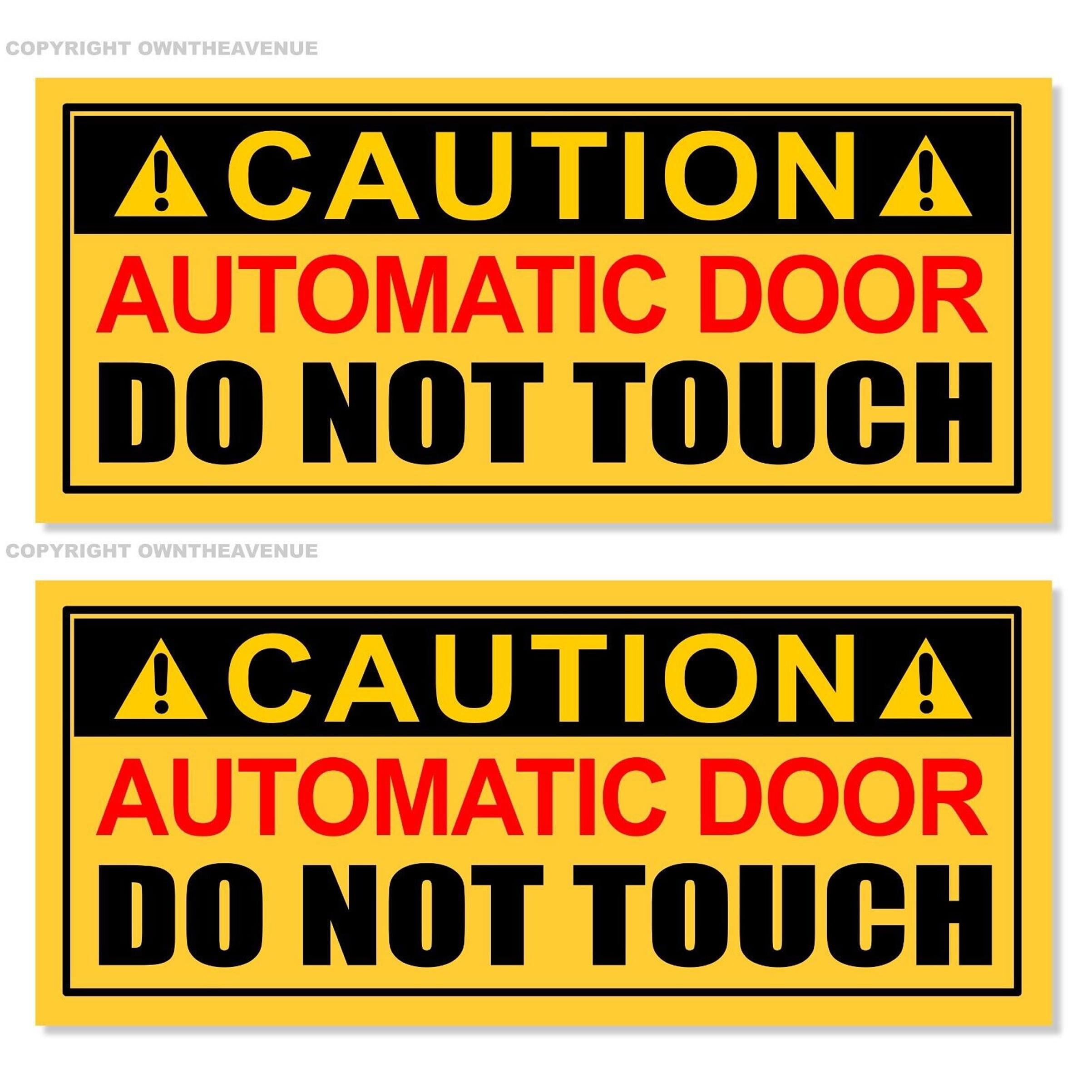 2 Pack - Automatic Door Do Not Touch Safety Sign Vinyl Sticker Decal 5 ...