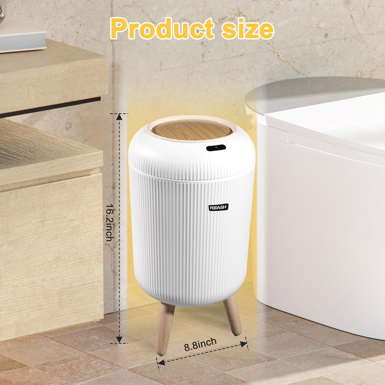 2 Pack Automatic Motion Sensor Trash Cans, 3 Gallon / 11L Touchless ...