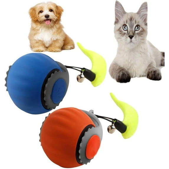 2 Pack Automatic Moving Dog Toy Ball,Smart Interactive Cat Toy Ball ...