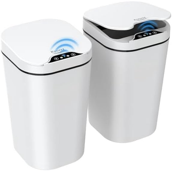 2 Pack Automatic Small Bathroom Trash Can with Lid - 2.5 Gallon ...