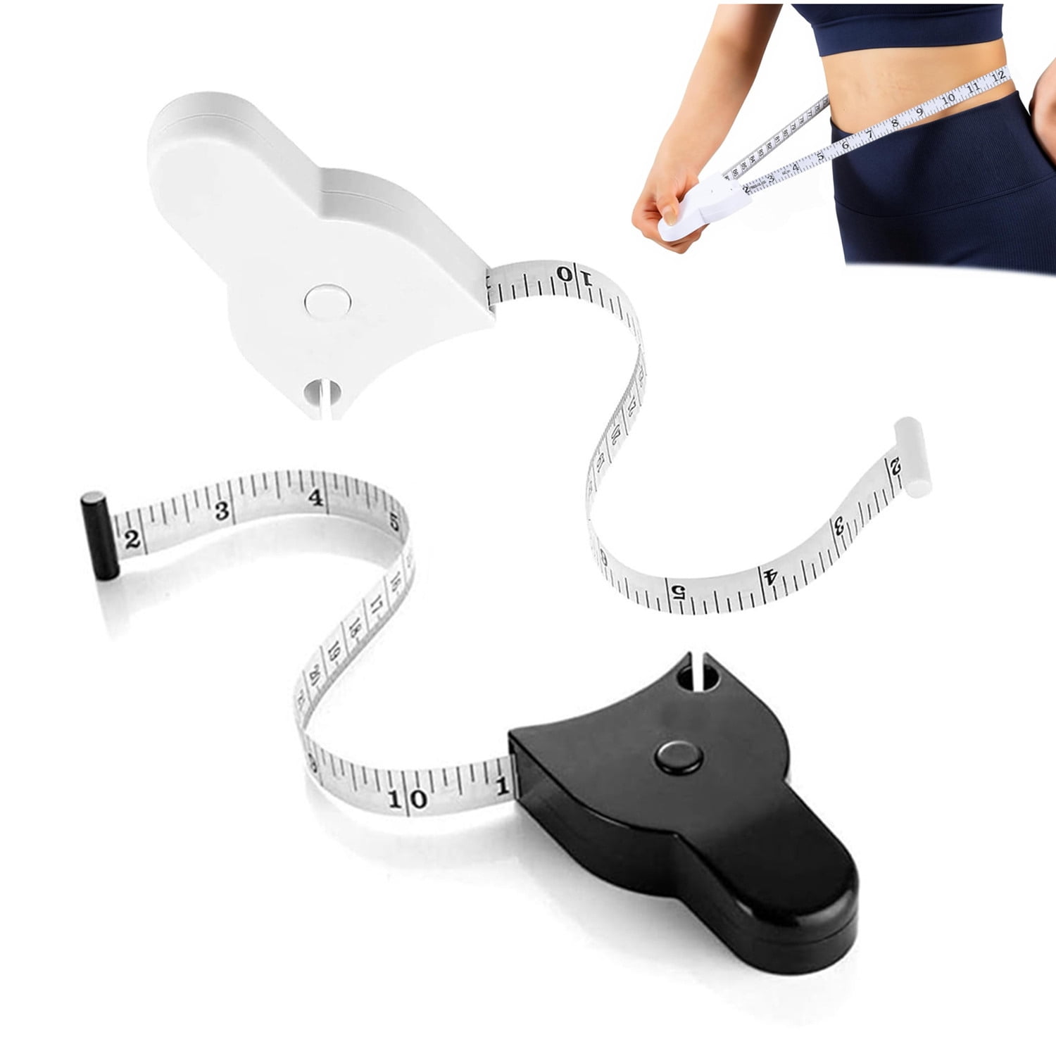 2 Pack Automatic Telescopic Body Measure Tape with Lock Pin & Push ...