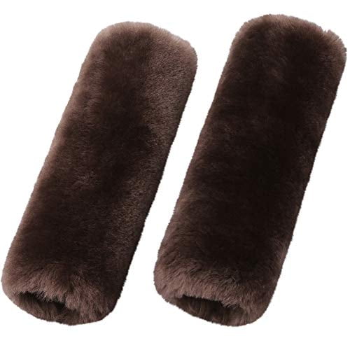 2 Pack Automotive Authentic Sheepskin Car Seat Belt Pads, Soft Shoulder ...