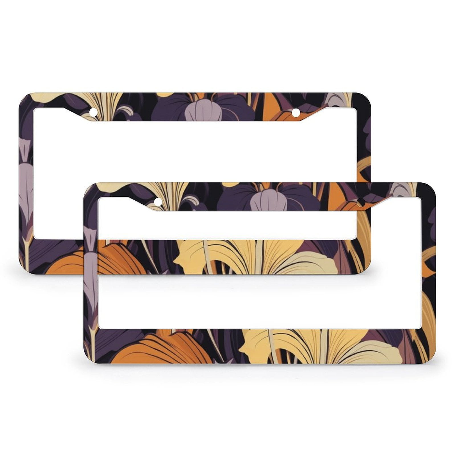 2 Pack Autumn Flowers License Plate Cover Autumn Orange Wildflower ...