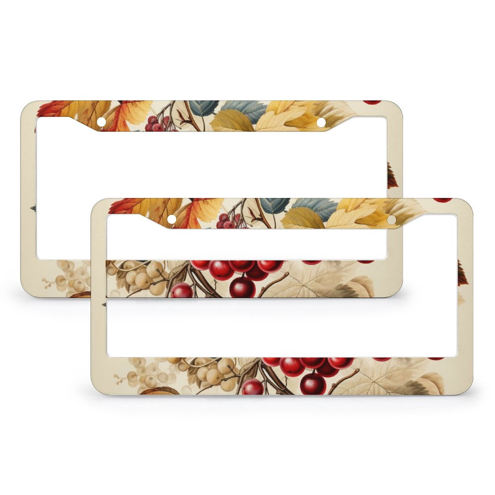 2 Pack Autumn Leaves And Berries in Red Yellow Brown Beige Colors ...