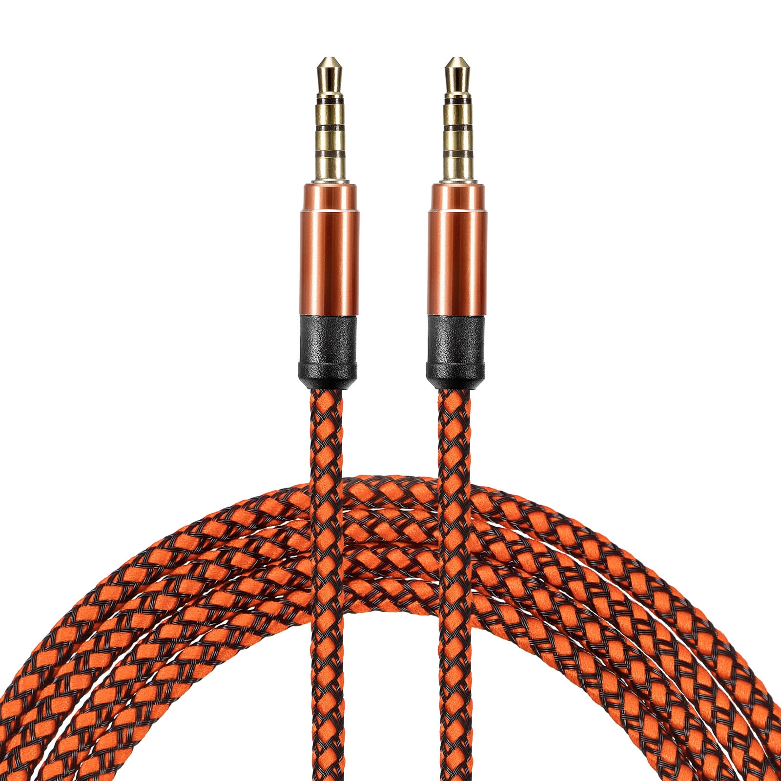 2 Pack Aux Cable 3.5mm Male to Male Nylon Braided 10Ft 4 Pole Hi-Fi ...