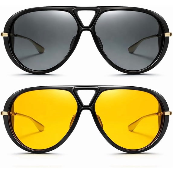 2 Pack Aviator Frame Women Men Retro Style Driving Travel Beach ...