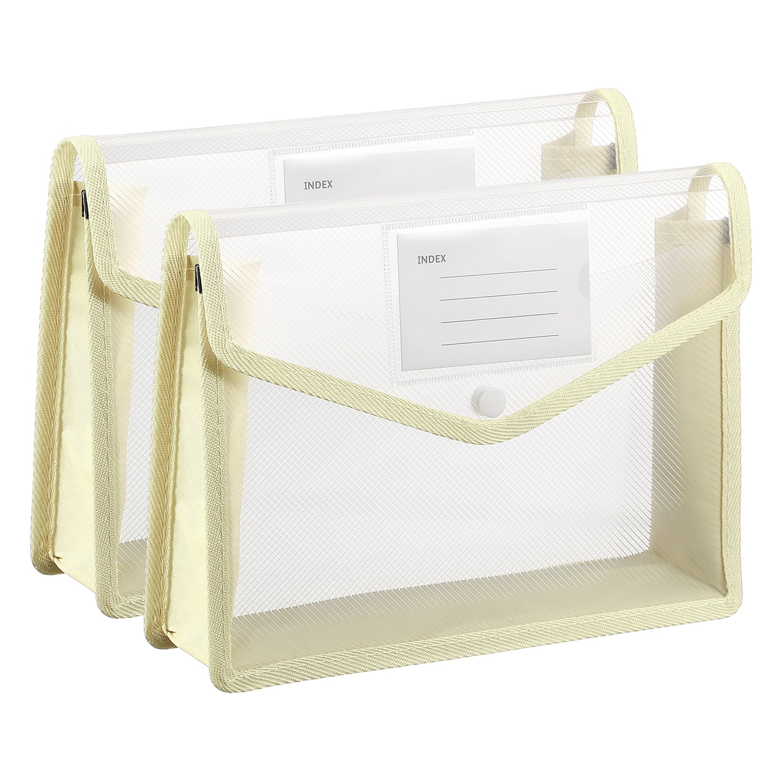 2 Pack B5 Plastic File Folders with Snap Closure, Khaki, Horizontal ...