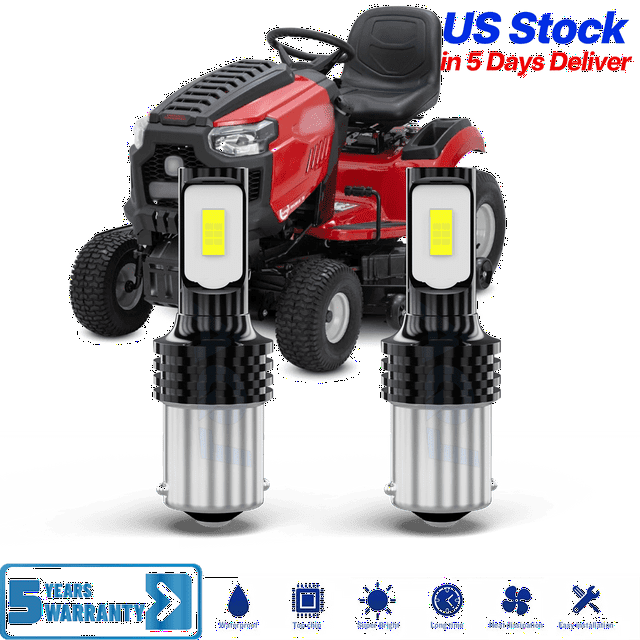 2-Pack BA15S Cool White, 12-24V, Lawn Tractor Headlight Compatible With ...