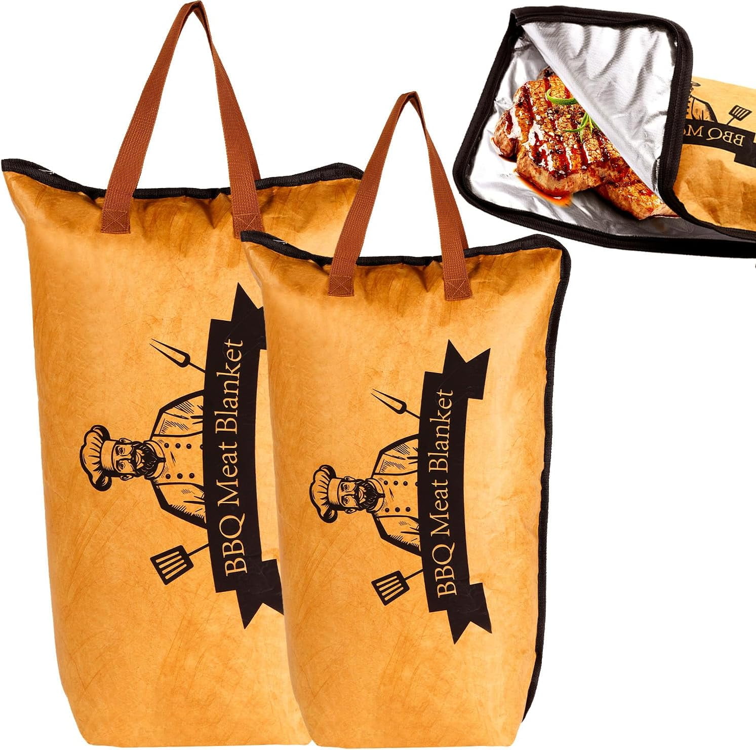 2 Pack BBQ Blanket for Resting Meat, 21inch &15inch Reusable Smoker ...