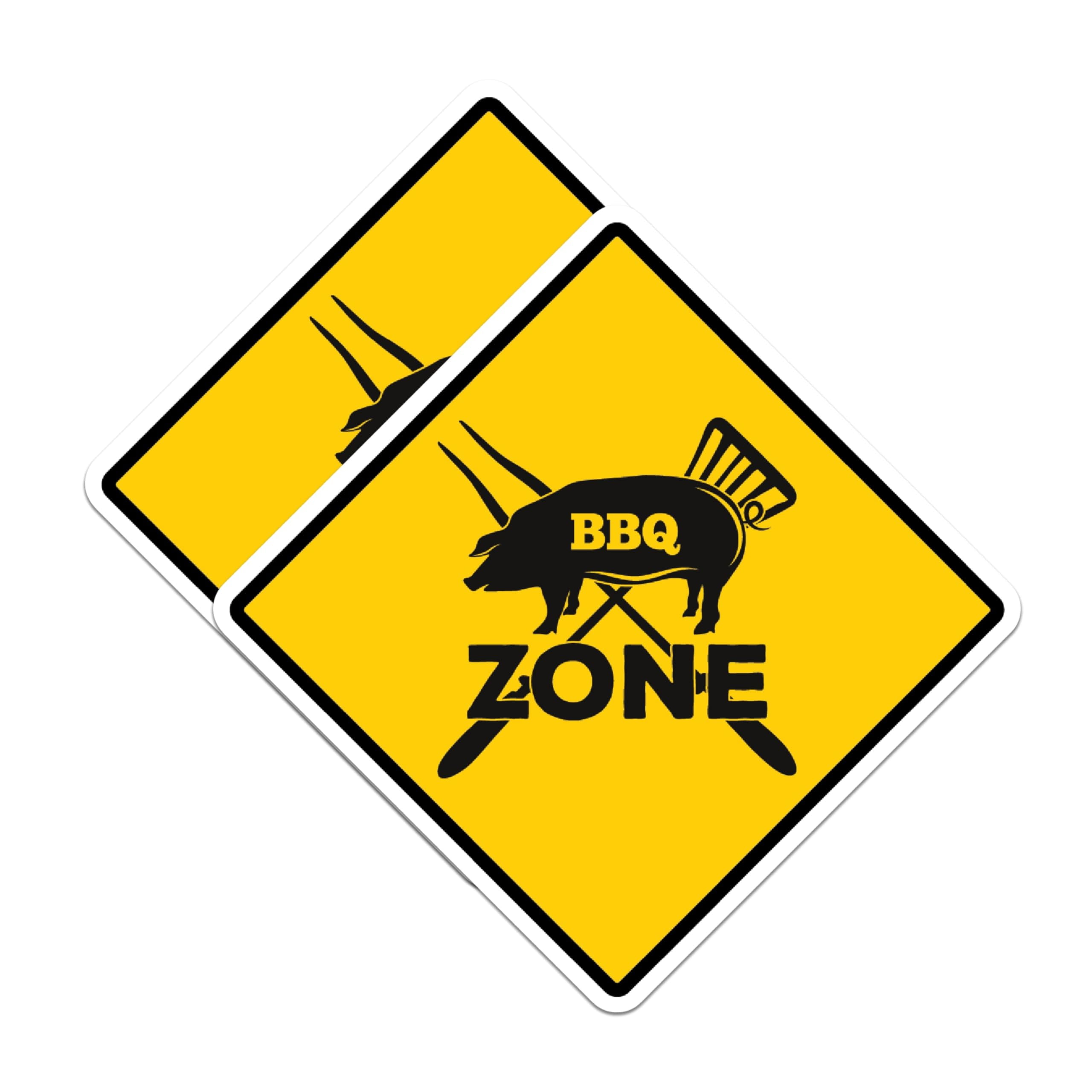 (2 Pack) BBQ Zone Stickers - Barbecue Grill Chef Sticker - Grill Master ...