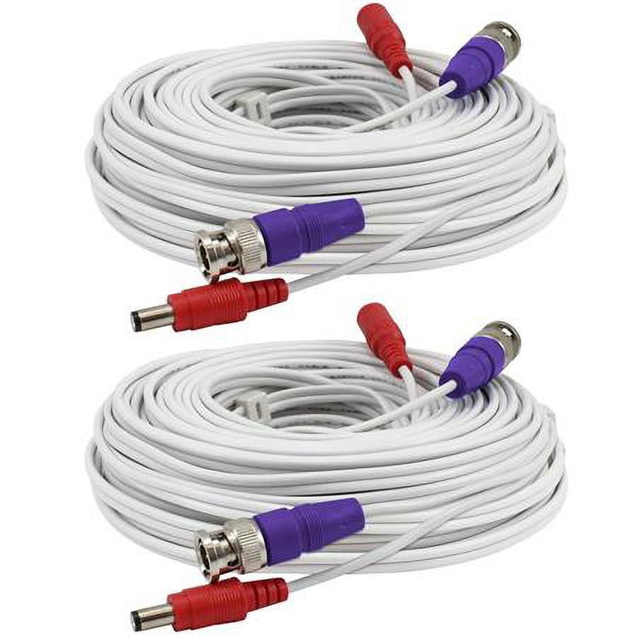 2 Pack BNC Security Extension Cable, 200', White - Walmart Business ...
