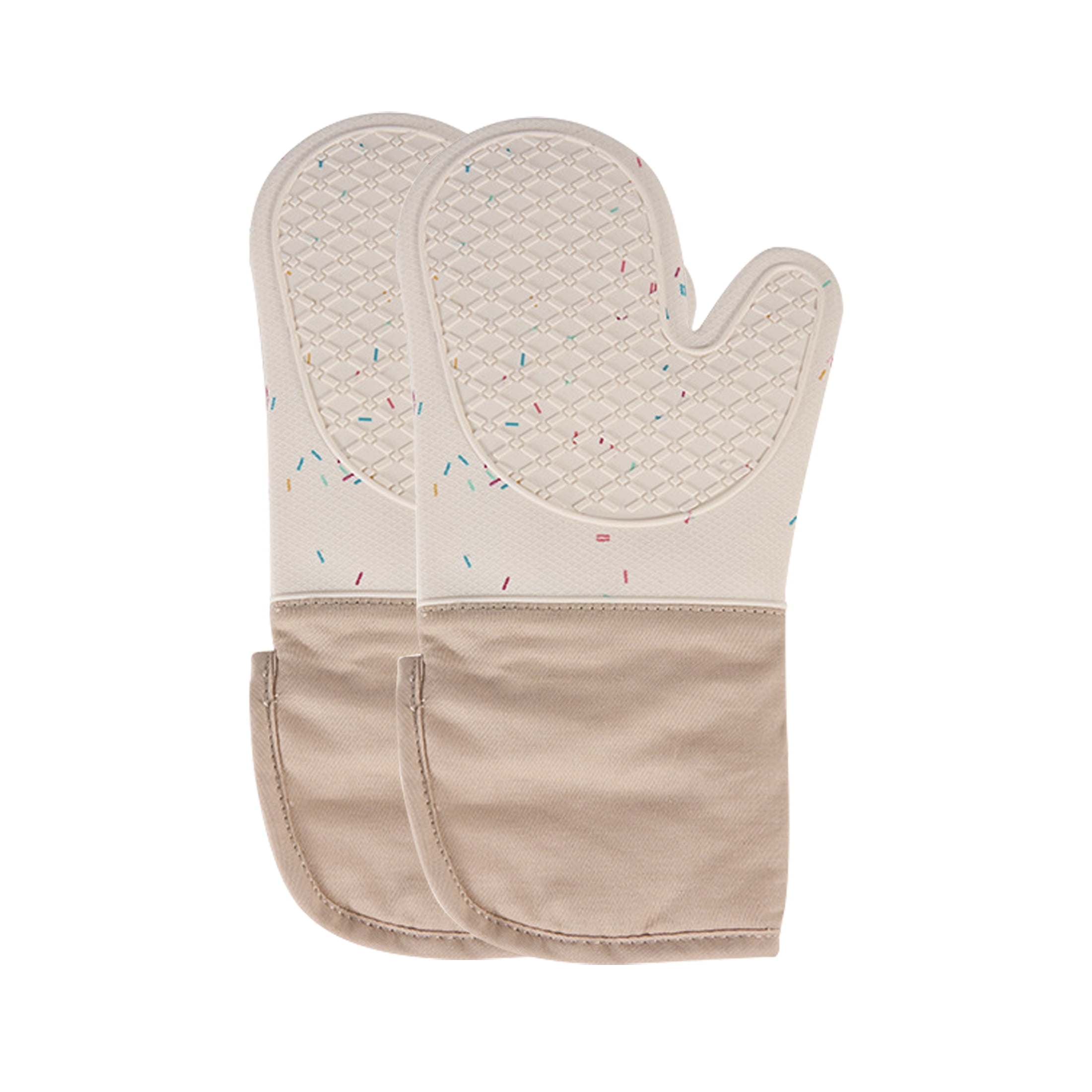 2 Pack BPA-Free Soft Silicone Oven Mitts,Heat and Slip Resistant Thick ...