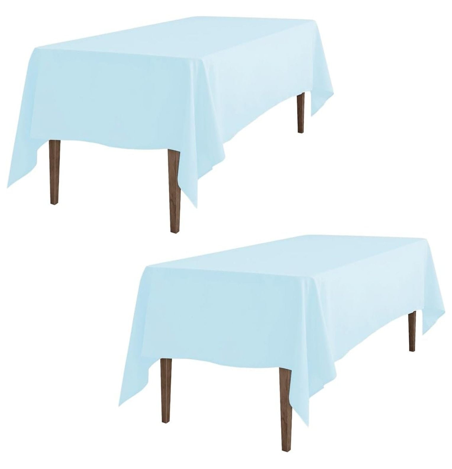 2 Pack Baby Blue Rectangular Tablecloths 60 x 126 Inches for 8 Feet ...