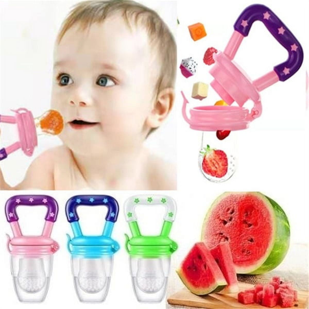 2 Pack Baby Feeding Pacifier Fresh Food Fruits Feeder, (Medium 6-12 ...