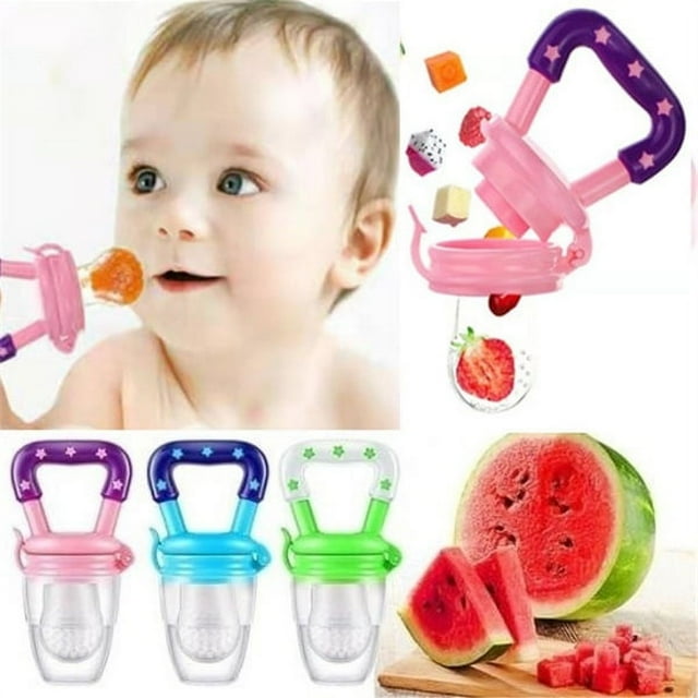 2 Pack Baby Feeding Pacifier Fresh Food Fruits Feeder, (Medium 6-12 ...