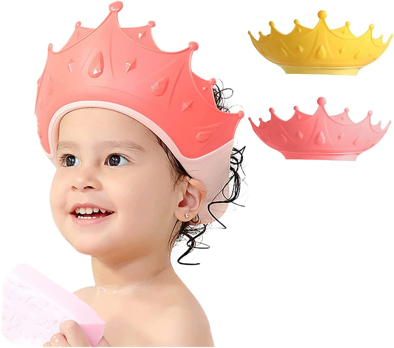 2 Pack Baby Shower Cap. Kids Shampoo Shower Bath Cap Adjustable Hair ...