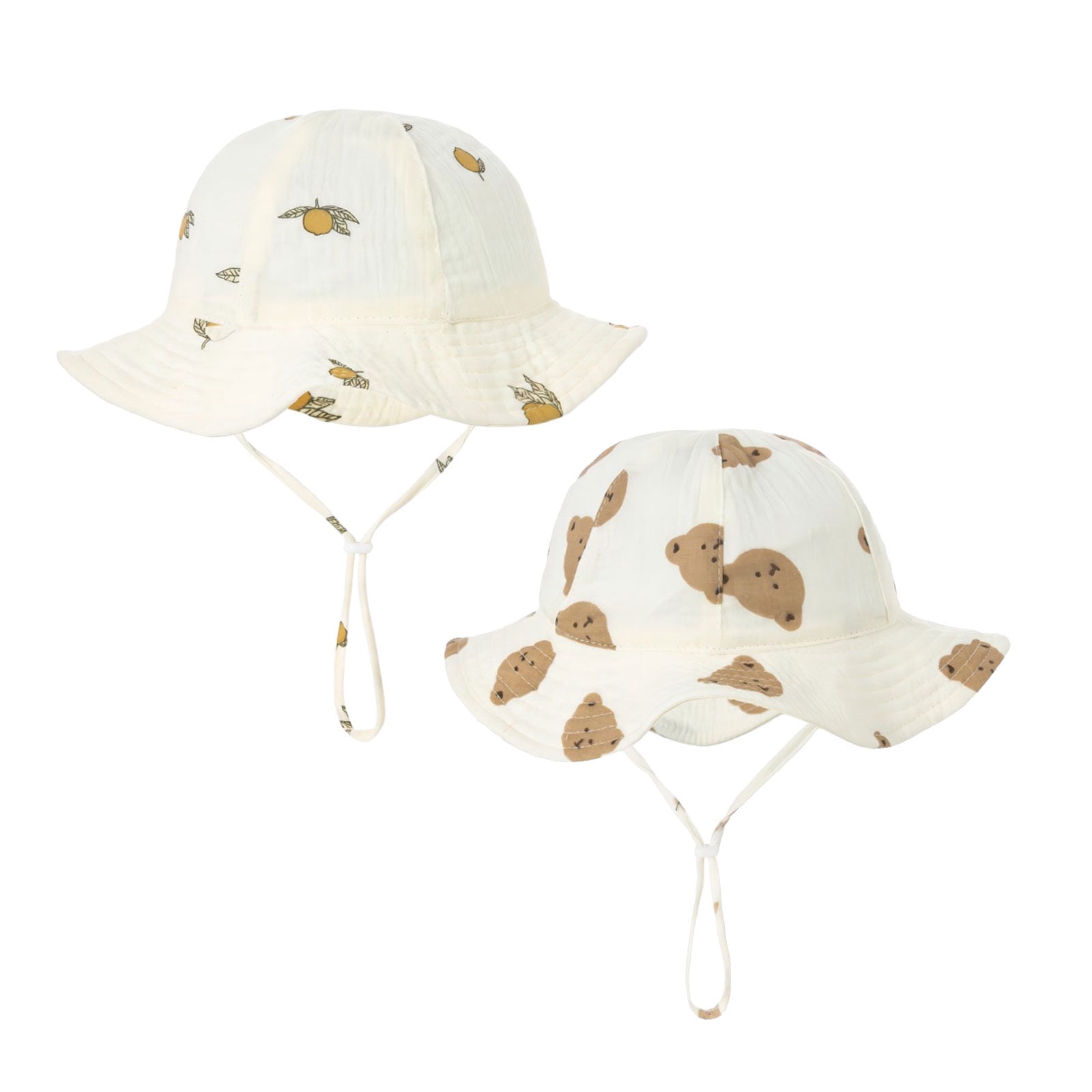 2 Pack Baby Sun Hat Infant Wide Brim Sun Protection Hats Summer Outdoor ...
