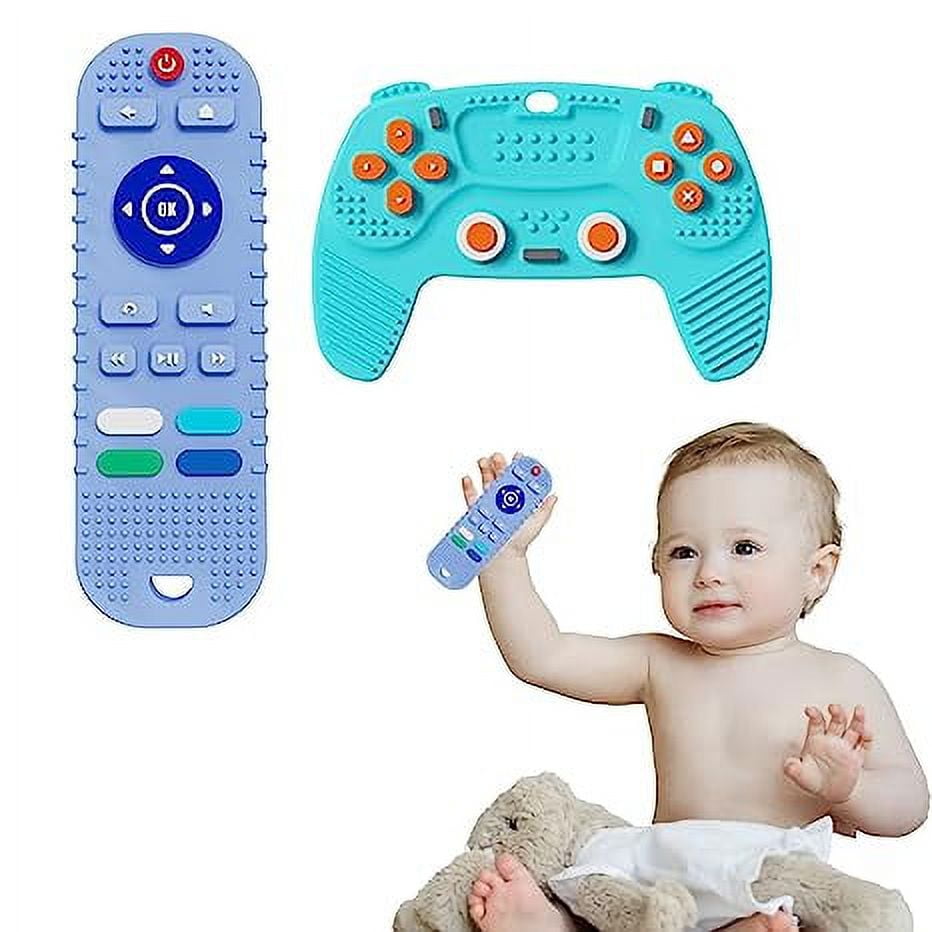 2-Pack Baby Teether Toys, Silicone TV Remote Control Shape, 6-18 Months ...