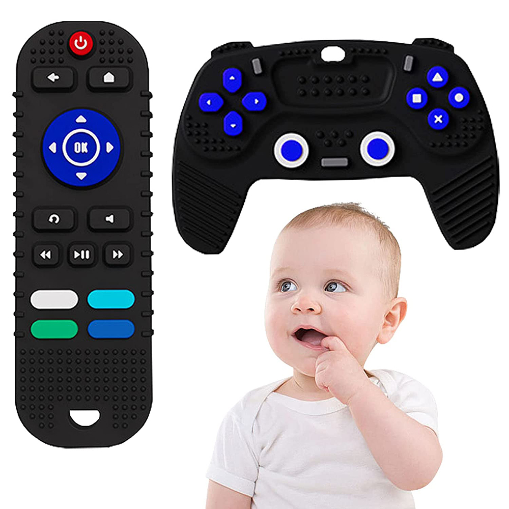 2 Pack Baby Teething Toys,Remote Control & Game Controller Silicone ...