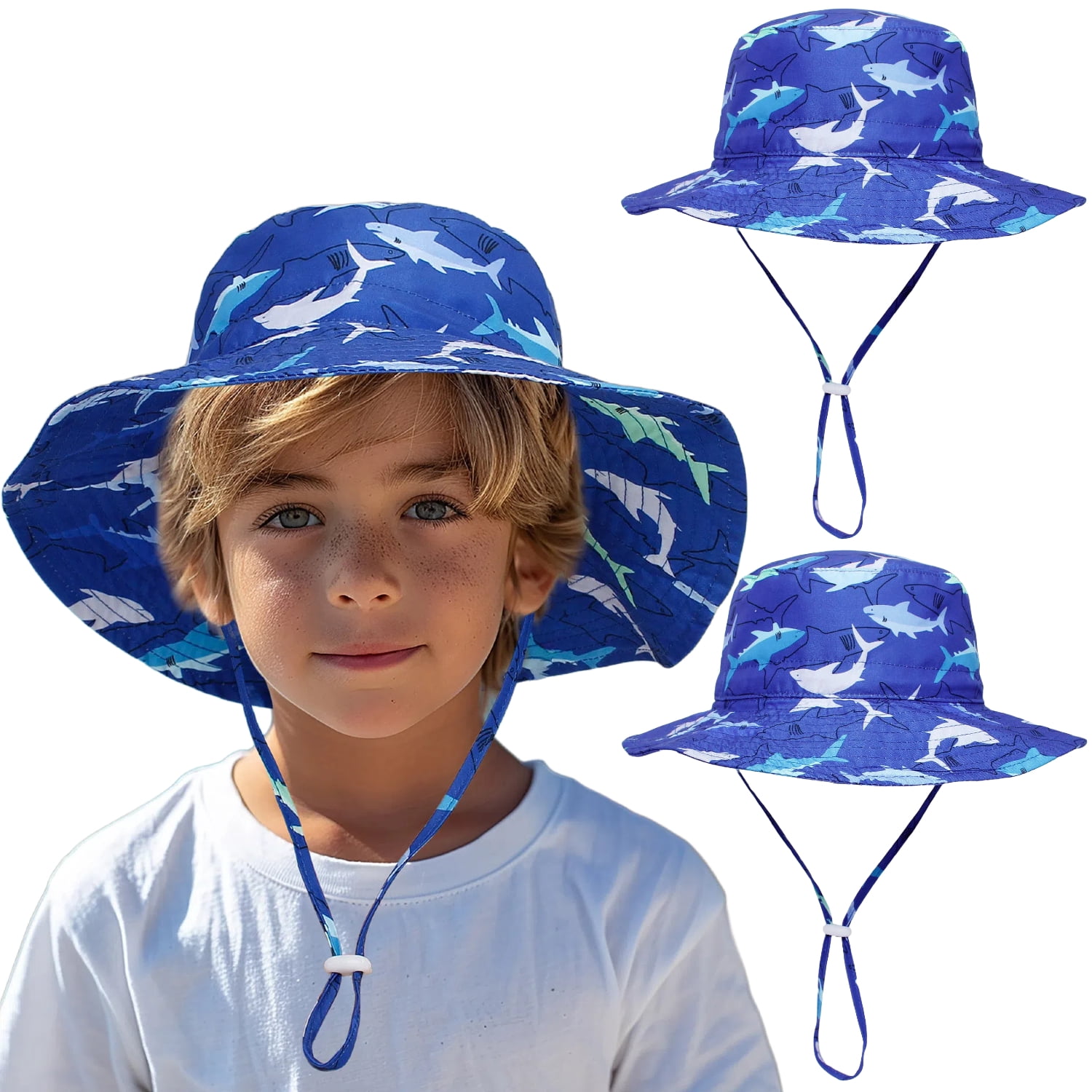 2 Pack Toddler Kids Sun Hat UPF 50+ Sun Protection Bucket Hats for Boys ...