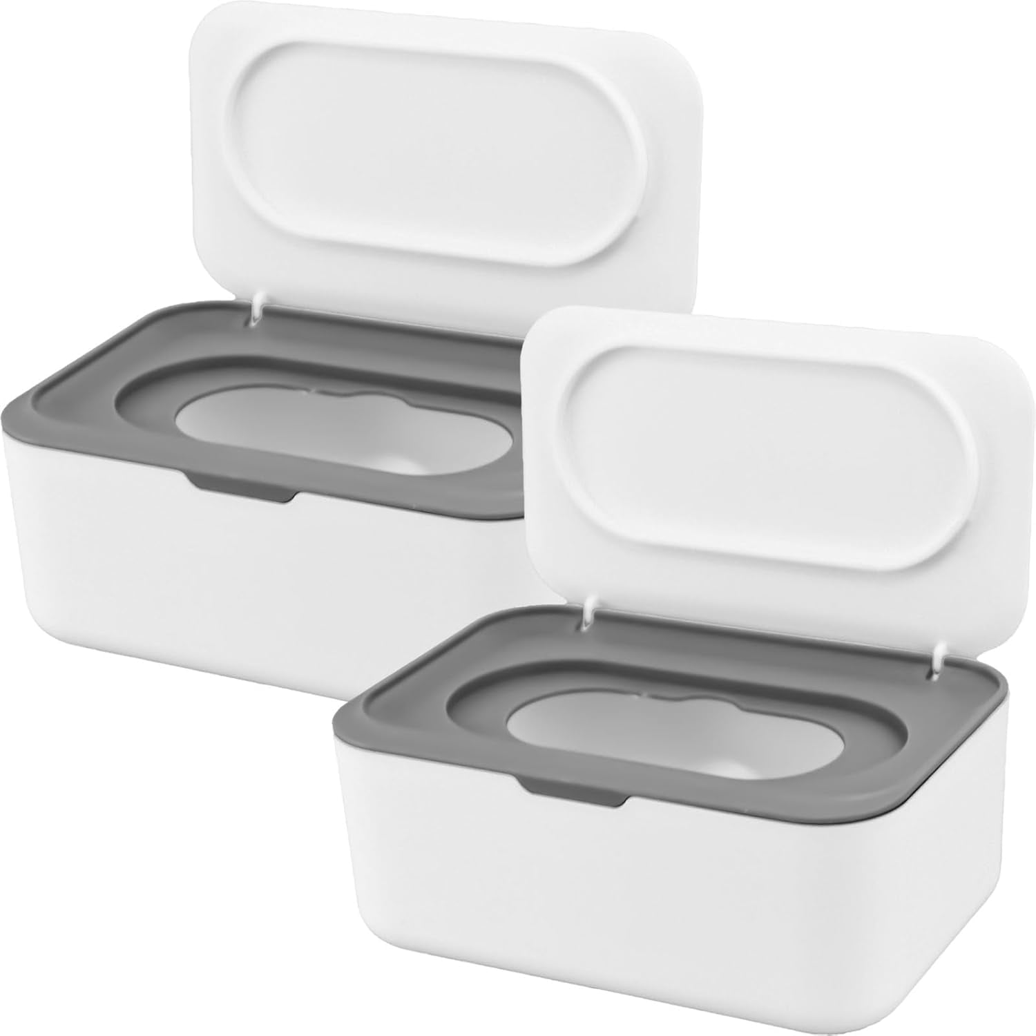 2 Pack Baby Wipes Dispenser Wipe Holder with Lids, Refillable Wipe ...