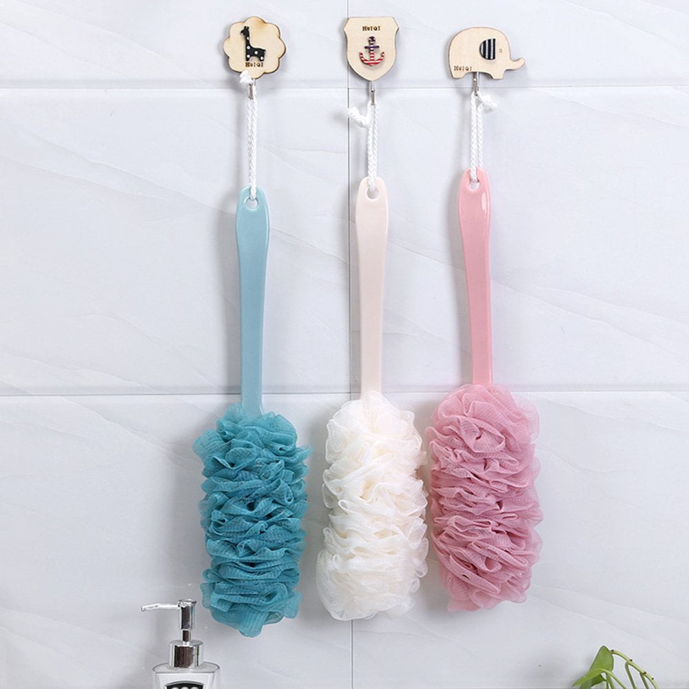 2 Pack Back Scrubber for Shower, Loofah Long Handle Bath Body Brush ...