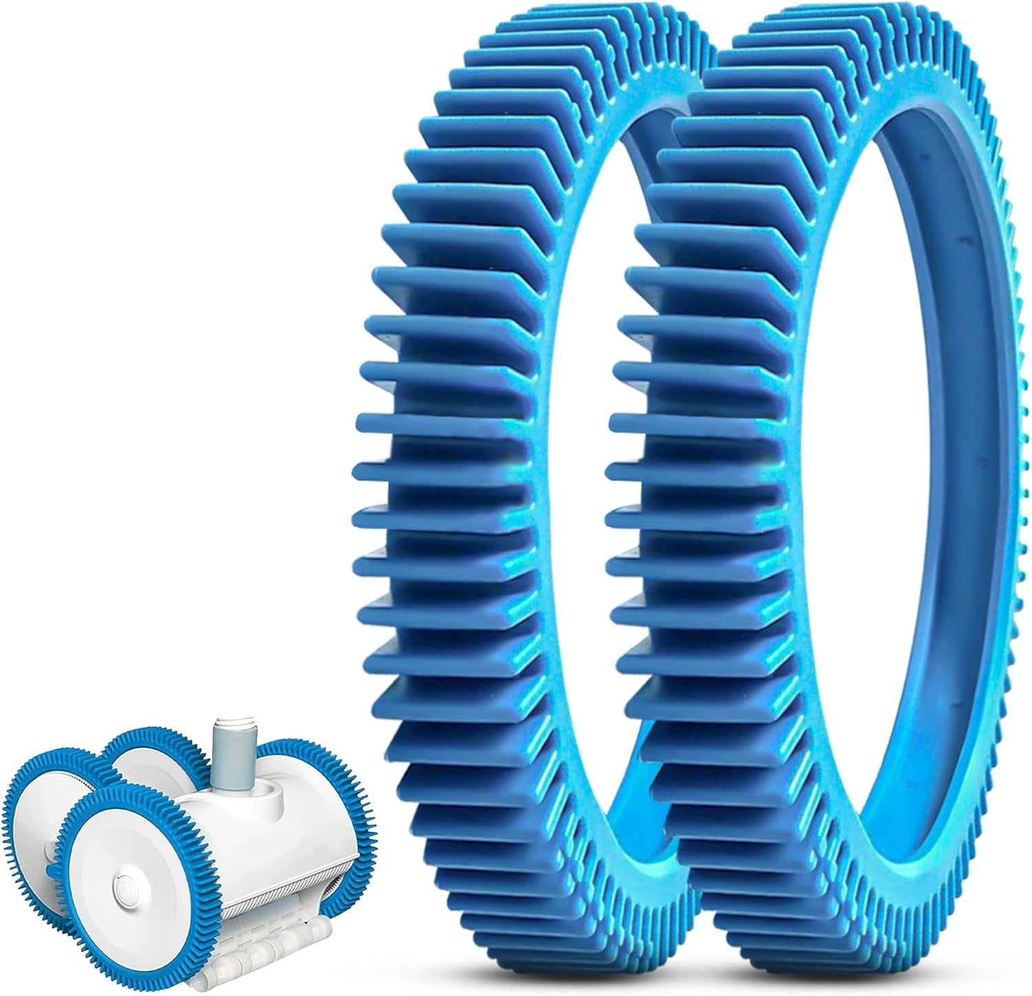 2-Pack Back Tires Replacement for Pool Cleaner – Compatible with ...