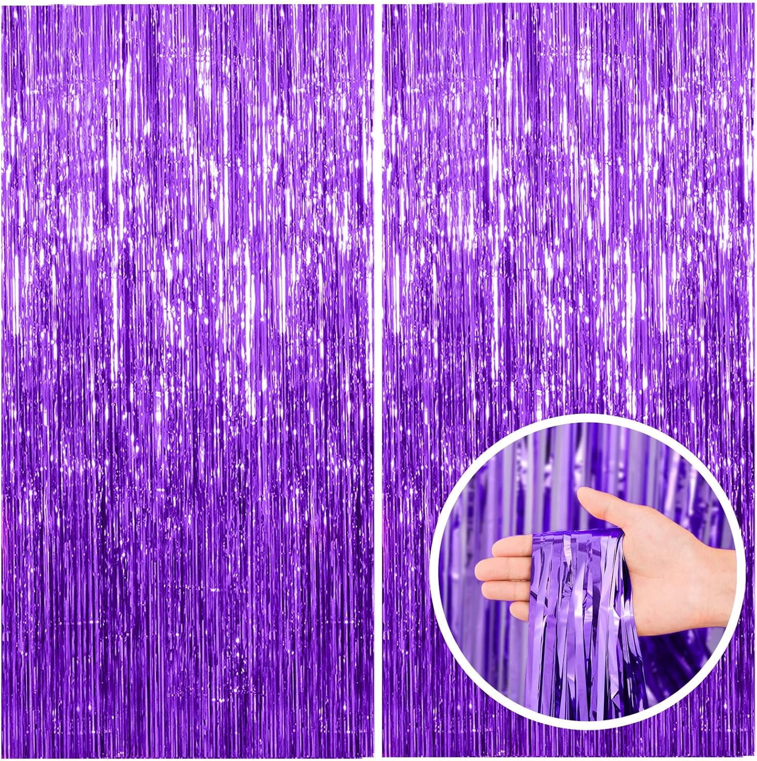 2 Pack Backdrop Party Decoration Tinsel Curtain Party Backdrop Aluminum ...