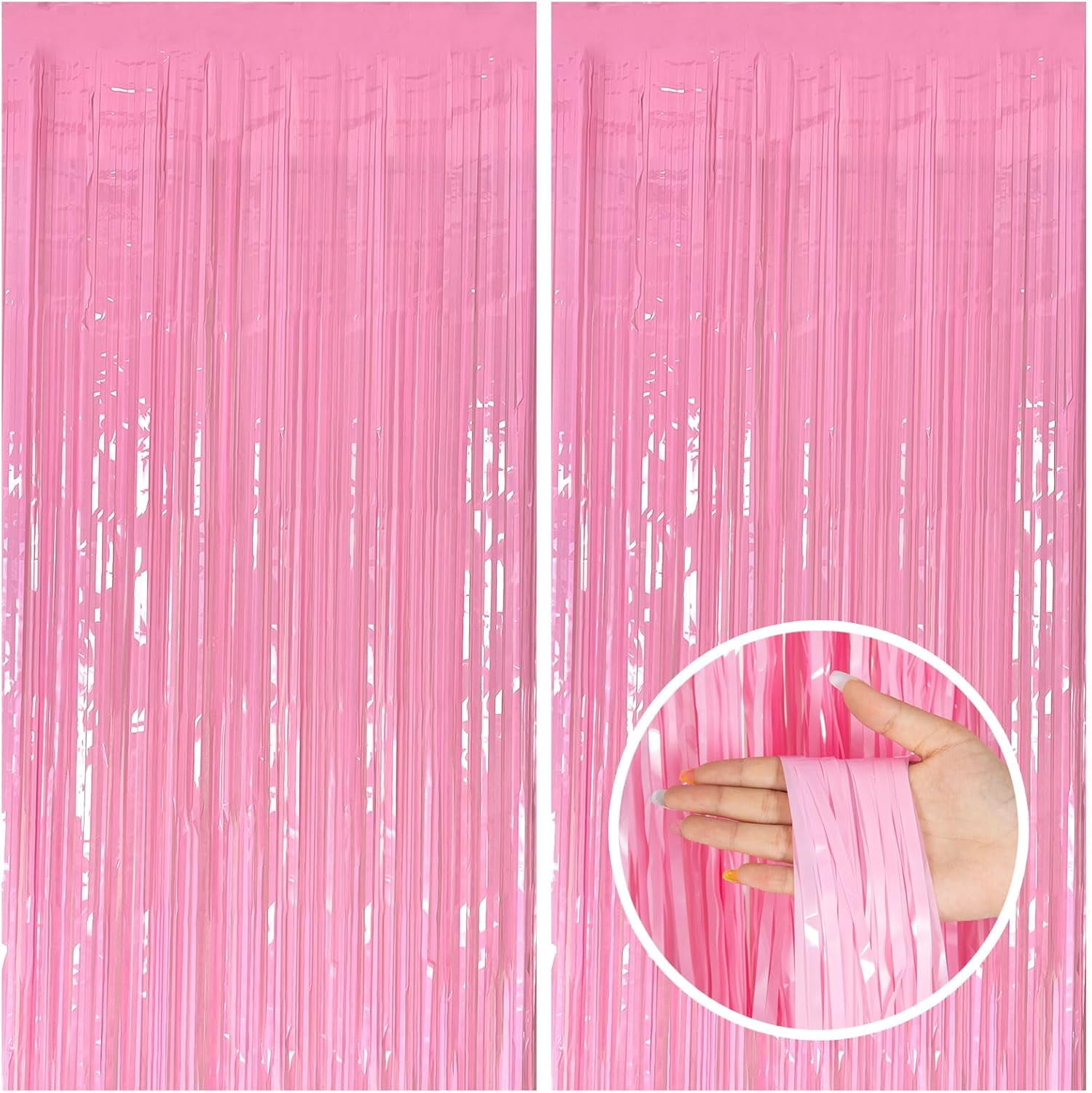 2 Pack Backdrop Party Decoration Tinsel Curtain Party Backdrop Aluminum ...