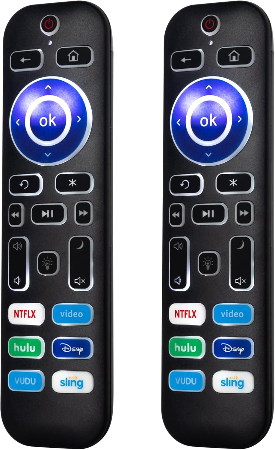 2 Pack Backlit Remote Control Only for Roku TV, Fit for TCL/Onn/Hisense ...