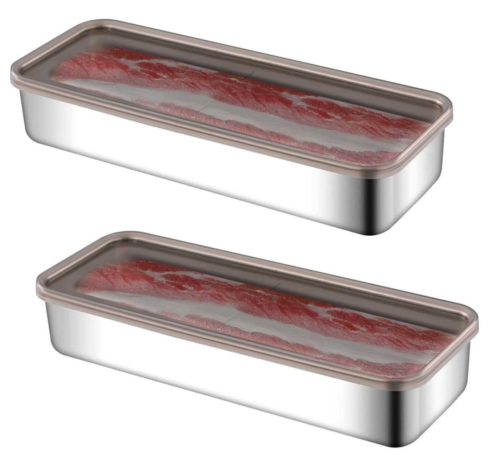 2 Pack Bacon Keeper Container, Cheese Container for Fridge,Lunch Meat ...