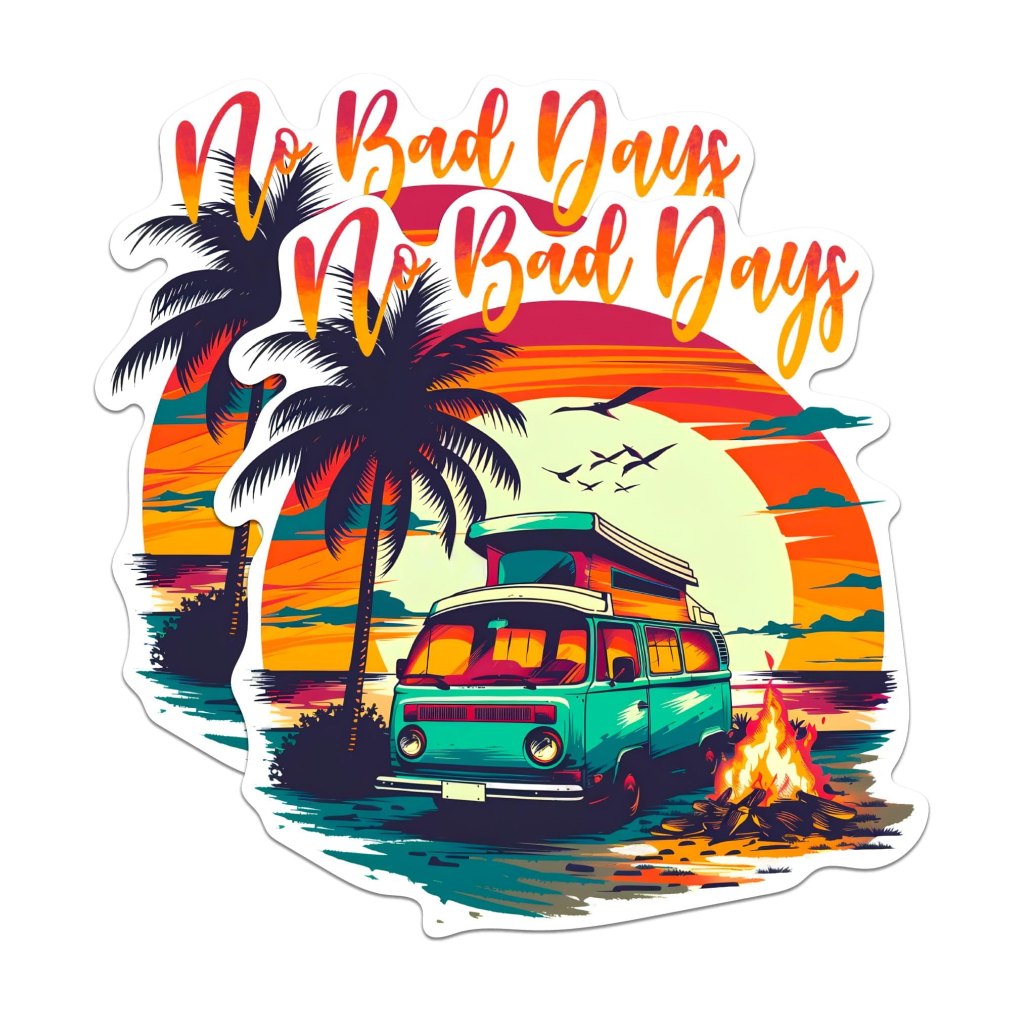 (2 Pack) No Bad Days Magnets - Beach Camping Nature - Good Vibes ...