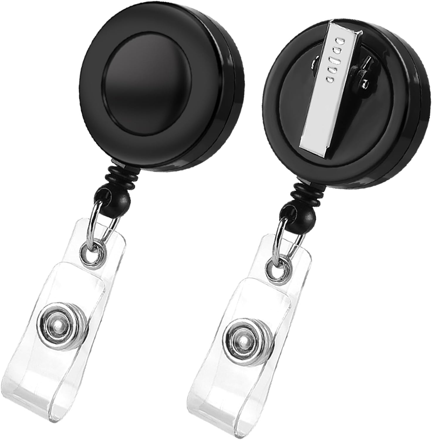 2 Pack Badge Reels Retractable with Swivel Alligator Clip Retractable ...