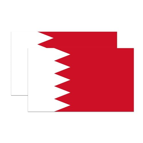 (2 Pack) Bahrain World Flag Stickers - Bahrain Pride - 5 Inches On ...