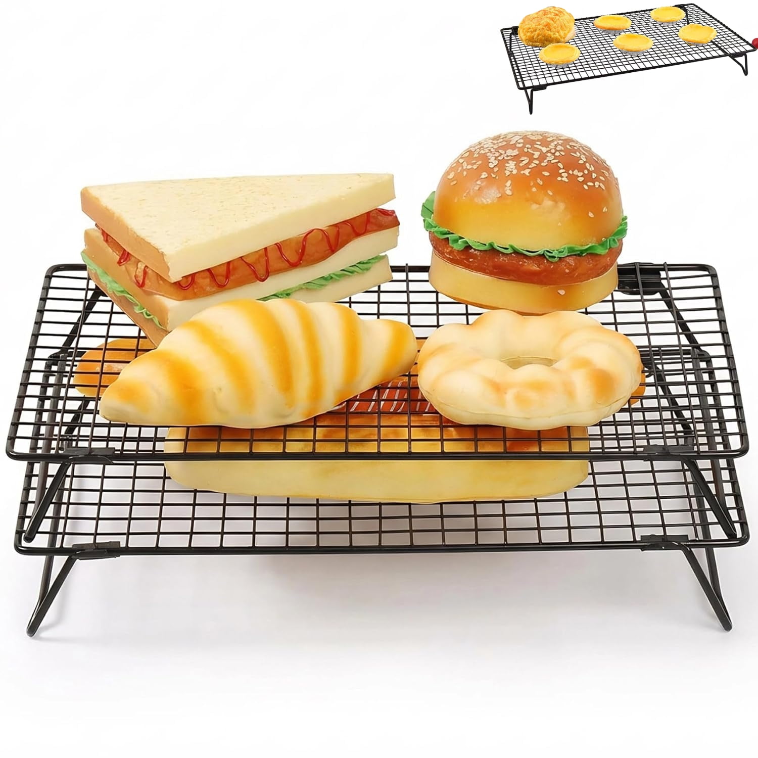 2 Pack Baking Cooling Rack 17 x 11 Inch Carbon Steel Cooling Racks for ...