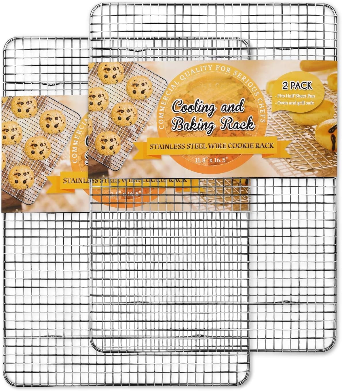 2-Pack Baking Cooling Racks, Wire Racks, Baking Racks, Oven Racks ...