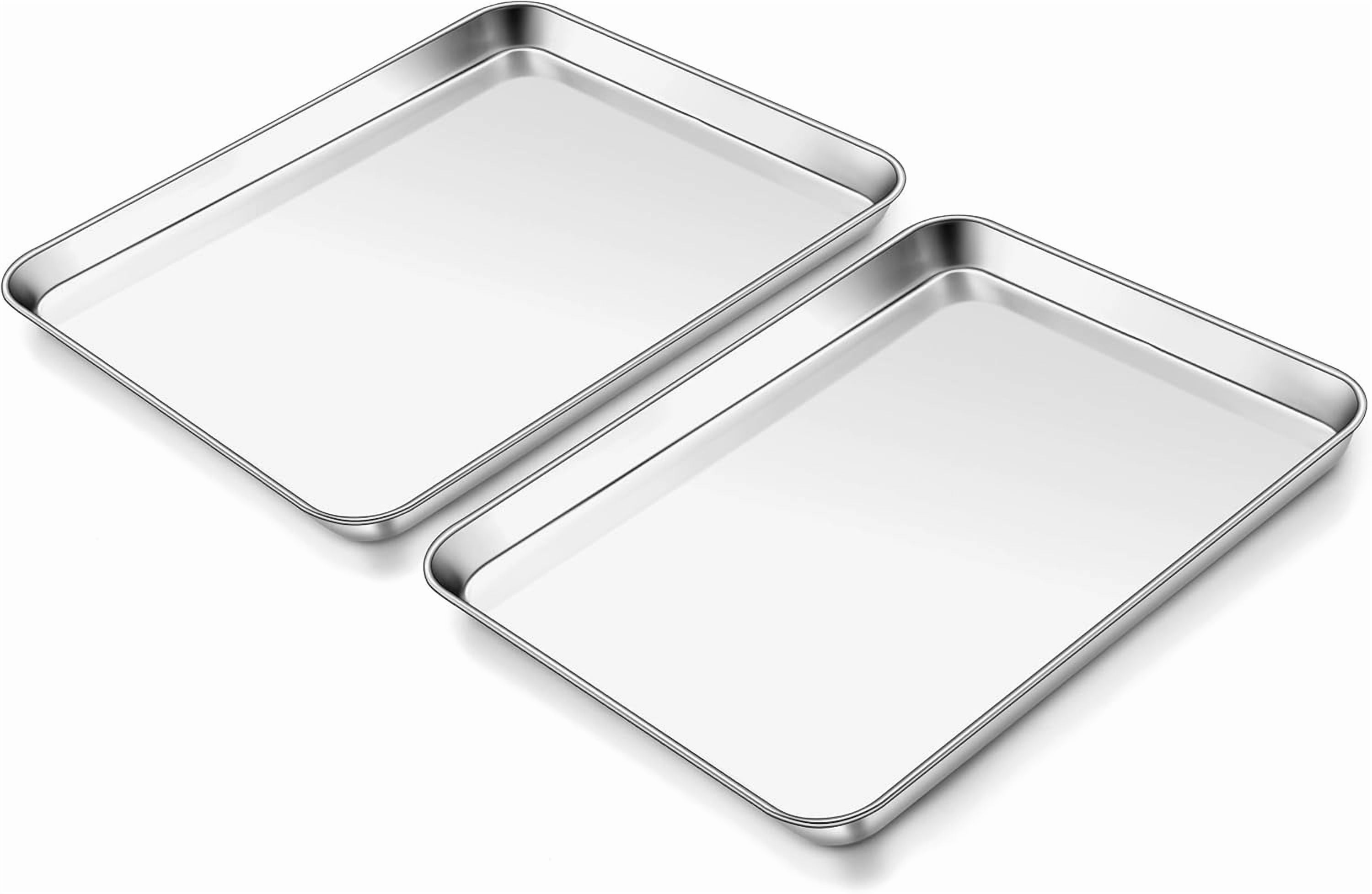 2 Pack Baking Sheet, 9 x 13 Inches Stainless Steel Quarter Sheet Pan ...