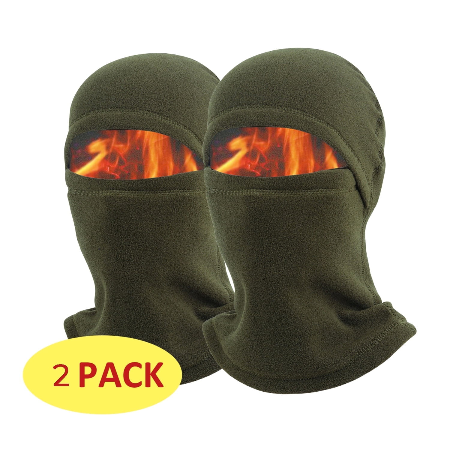 2 Pack Balaclava Face Mask Thermal Ski Mask Full Face Protection Cold ...