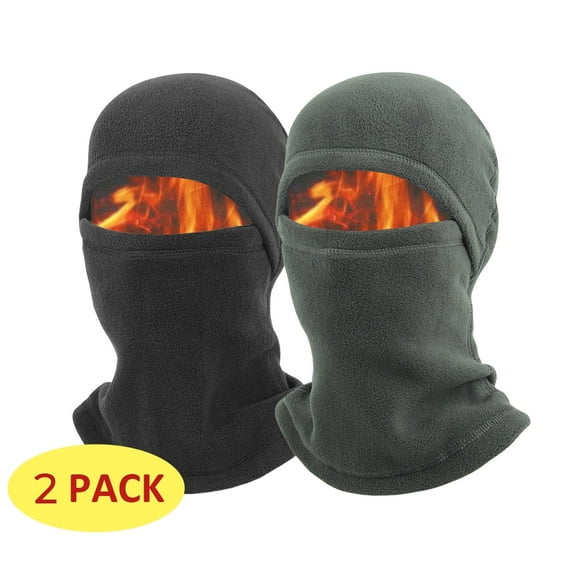 Balaclava Winter Hat Ski Mask 2 in 1 Fleece Lined Beanie with Face Mask ...