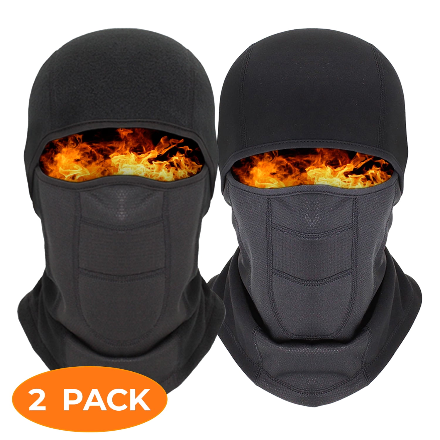 2 Pack Balaclava Ski Mask, Mesh Cover Fleece Gaiter for Winter, Hunting ...
