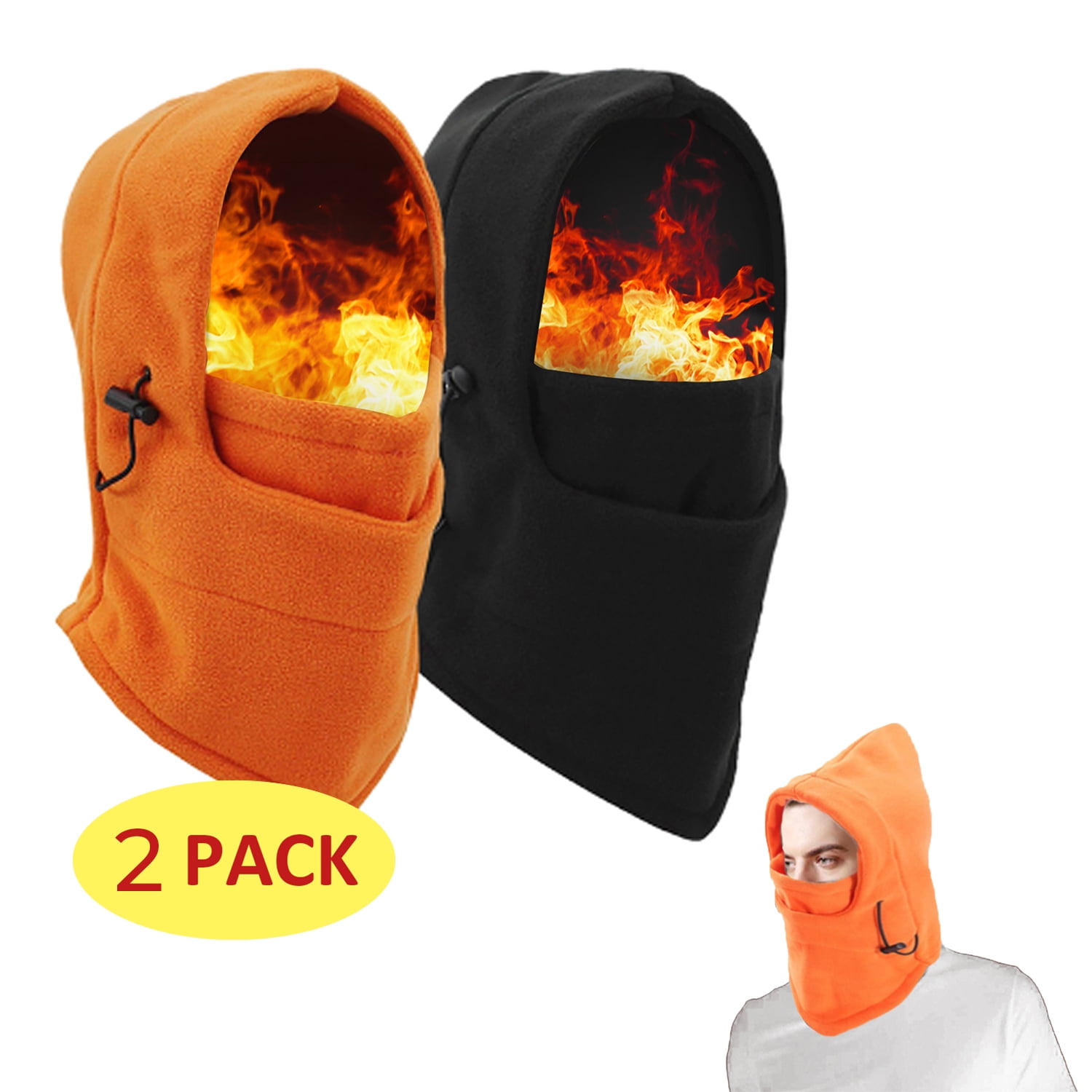 2 Pack Adult Fleece Snowboard Balaclava Ski Mask for Men Women, Full ...