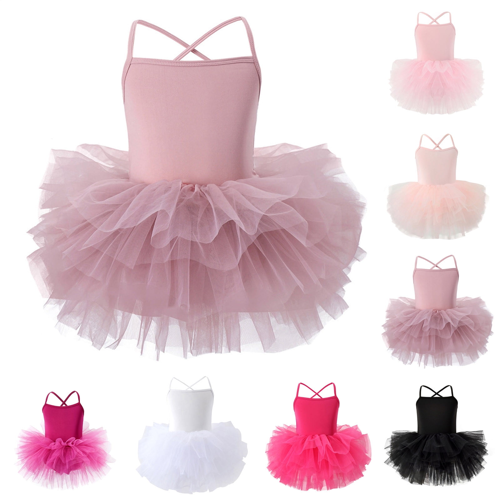 2 Pack Ballet Dresses for Girls with Shorts Size 2-6 Toddlers Kids Cute ...