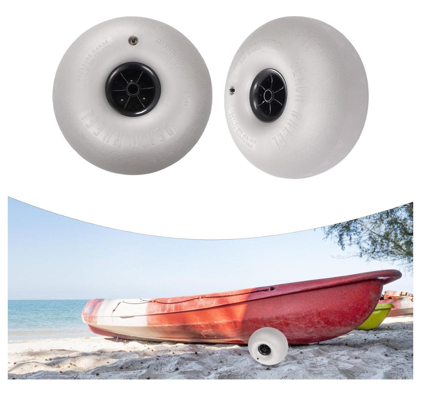 2-Pack Balloon Wheels Replacement Sand Wheels Beach Cart Tires for ...