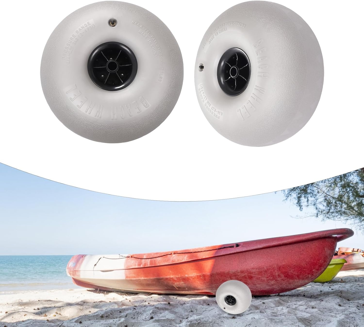 2-Pack Balloon Wheels Replacement Sand Wheels Beach Cart Tires for ...