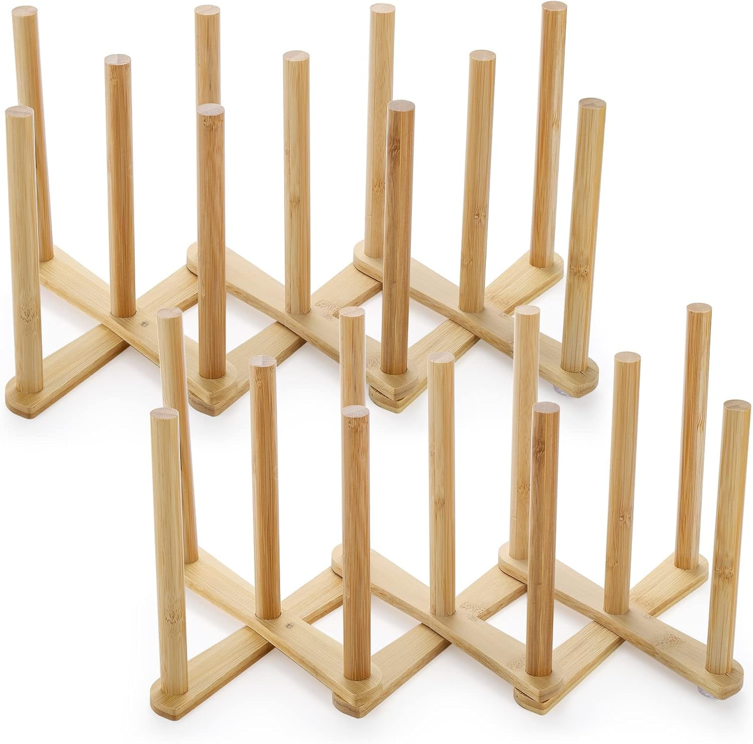 2 Pack Bamboo Bottle Drying Rack, Retractable Bottle Cup Dish Drying ...