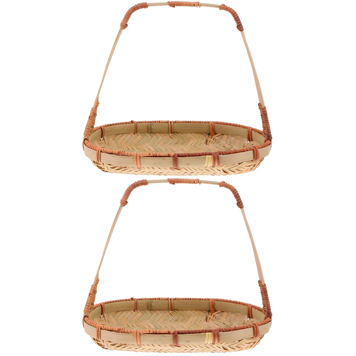 2 Pack Bamboo Hand Basket Restaurant Storage Container - Walmart.com
