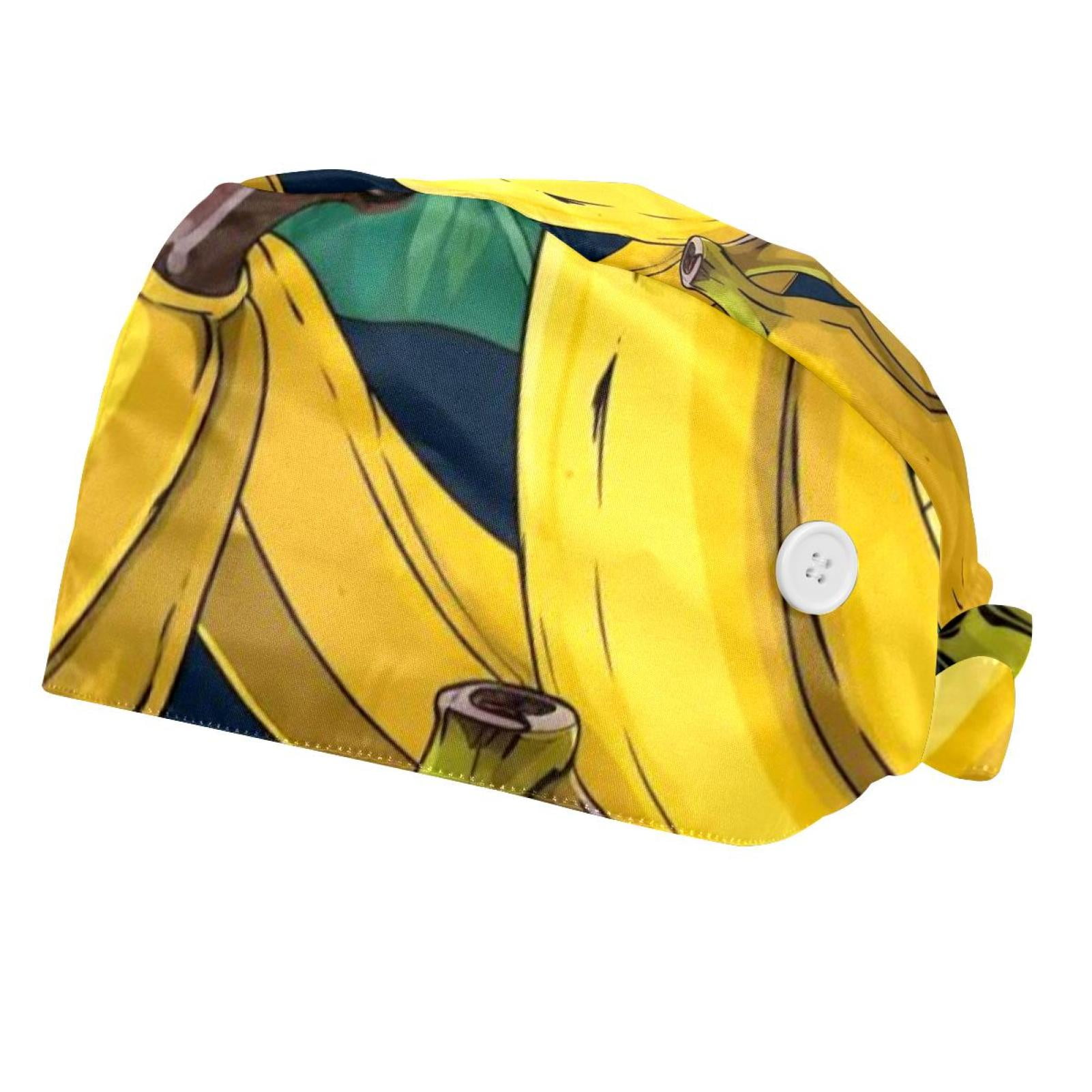 2 Pack Banana Adjustable Bouffant Caps Hats Working Cap - Walmart.com